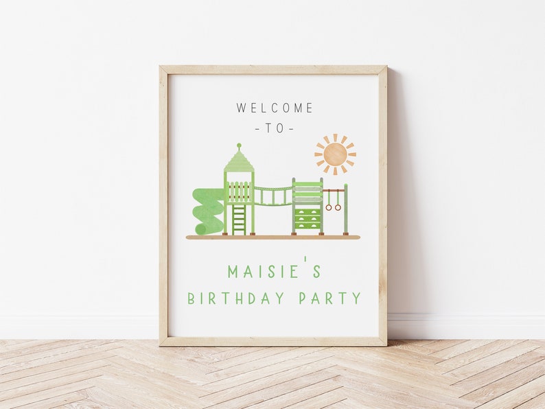 Playground Birthday Party Welcome Sign Outdoor Joint Park - Etsy