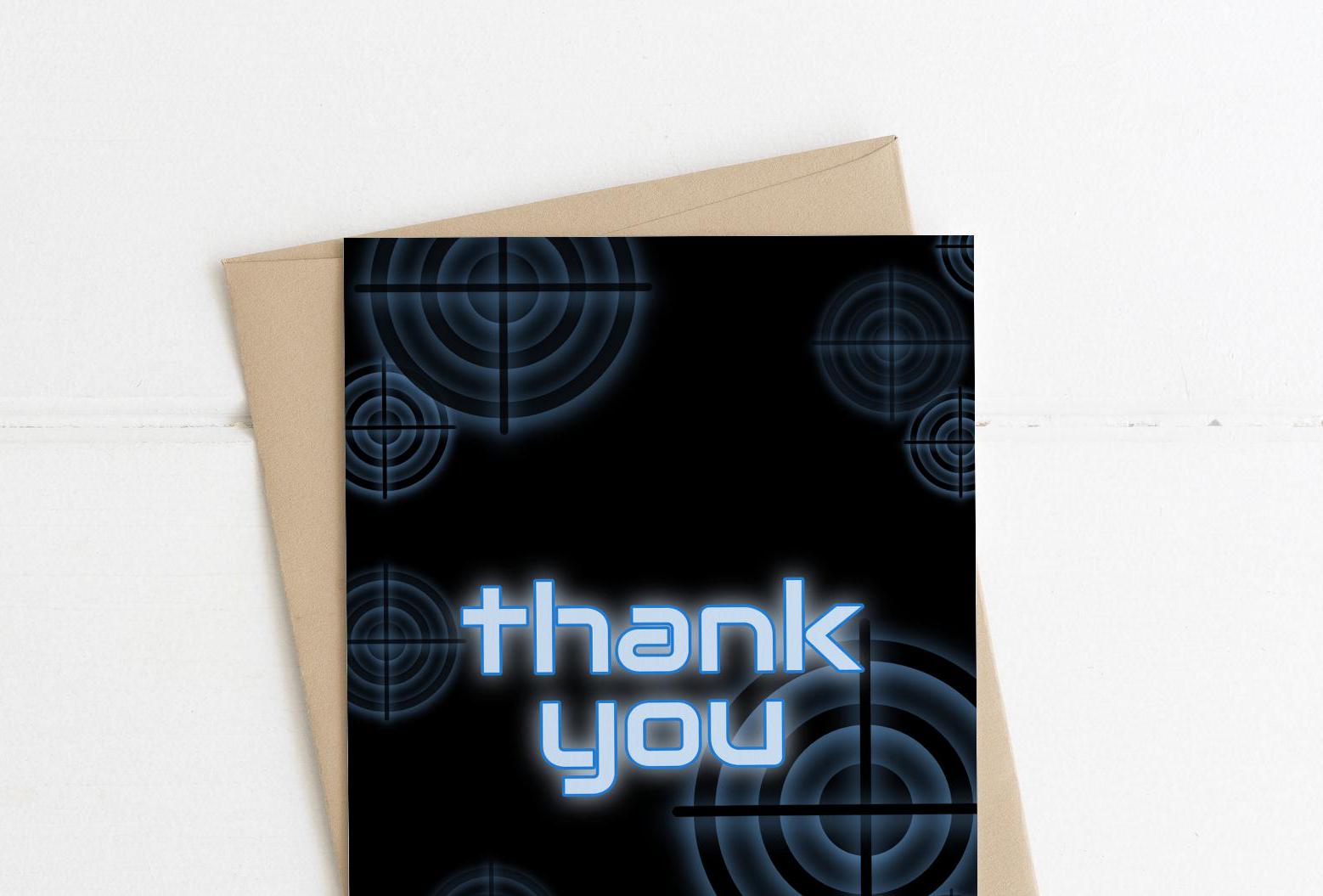 Laser Tag Thank You Card Template | Editable Laser Tag Birthday Party ...