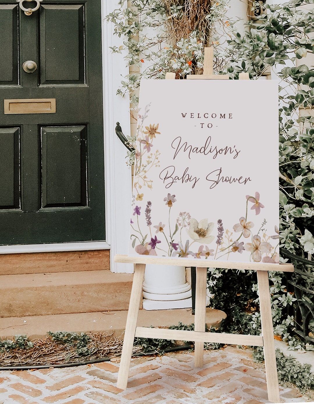 Wildflower Welcome Sign Template | Editable Wildflower Baby Shower ...