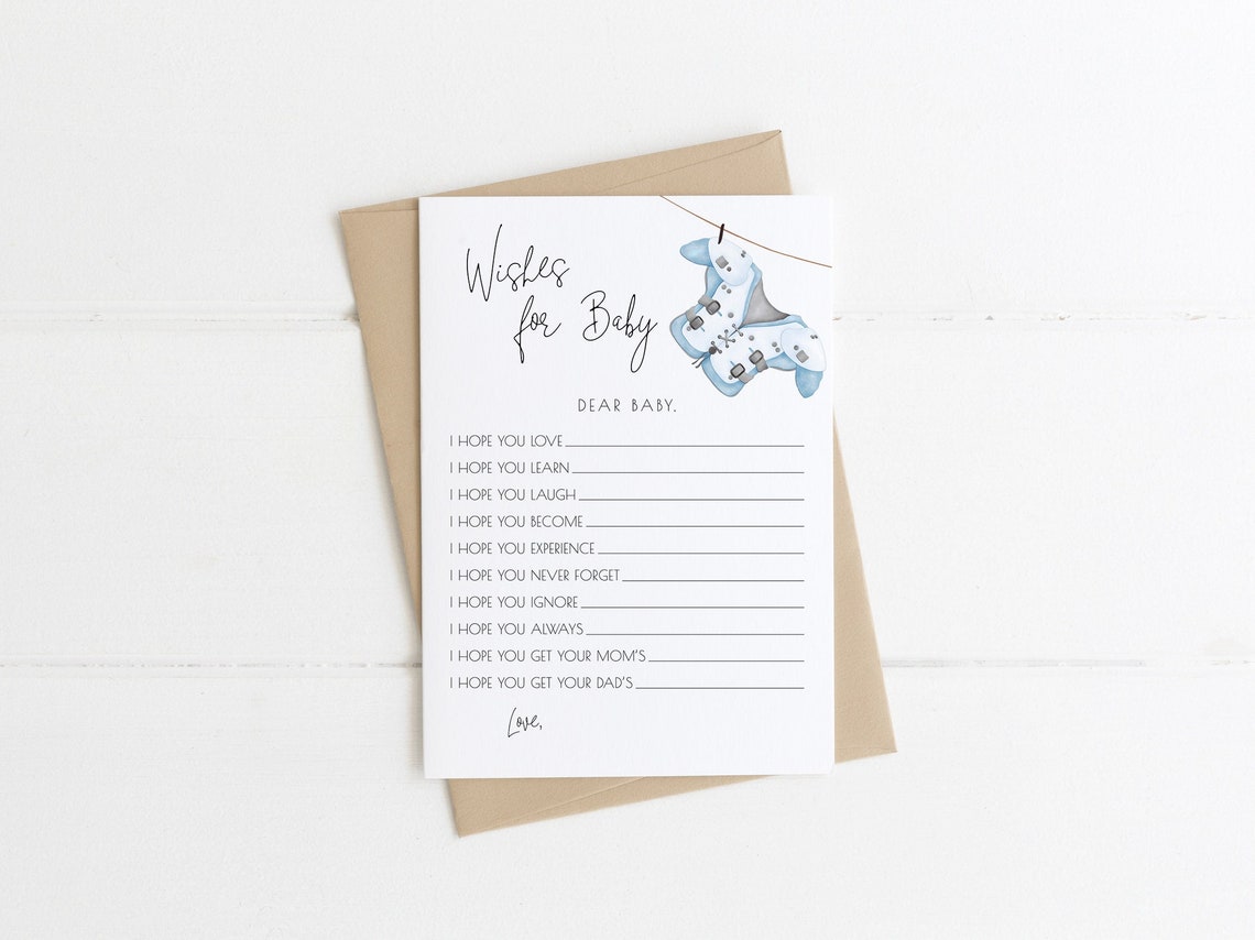 Football Wishes for Baby Shower Printable Game Template - Etsy