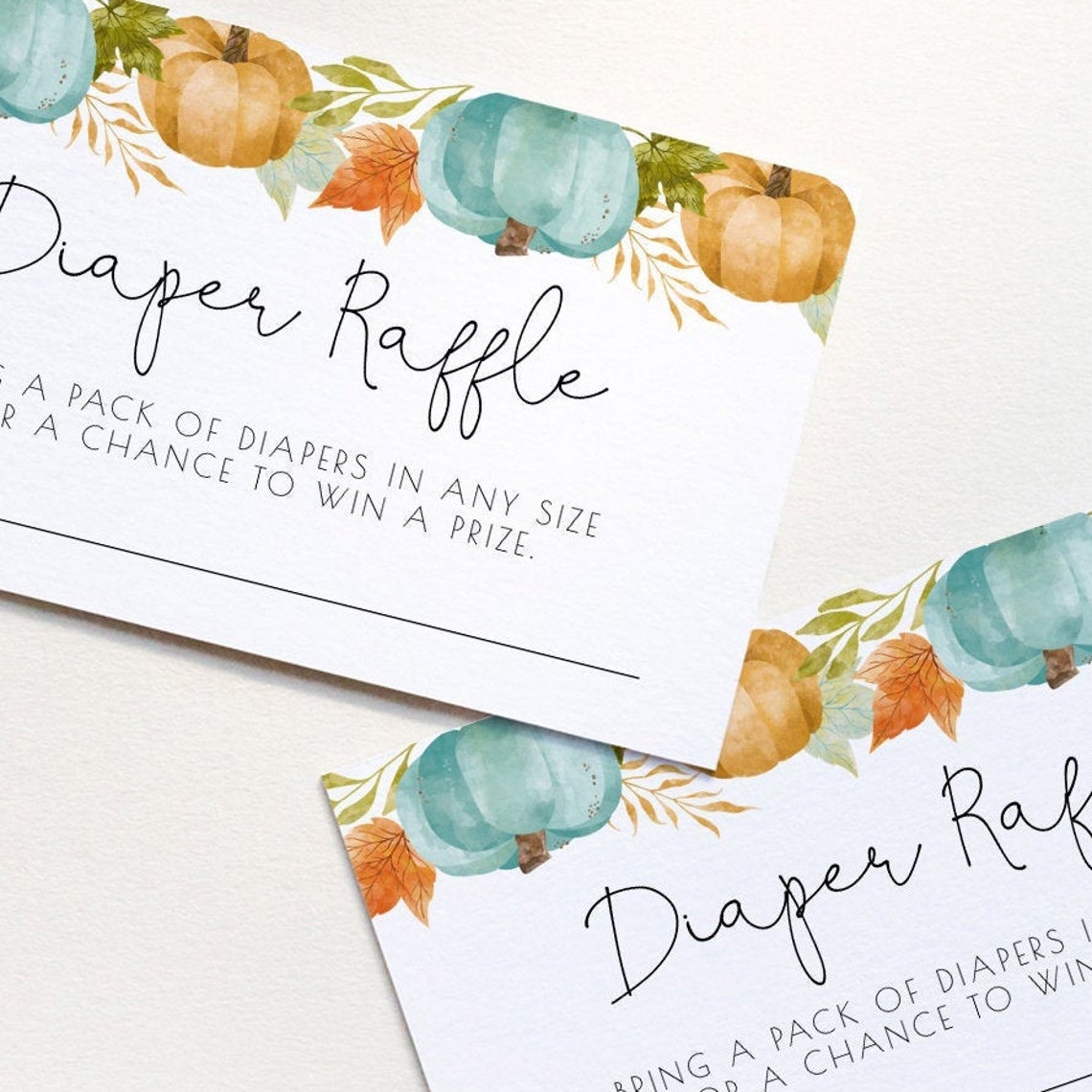 Pumpkin Diaper Raffle Ticket Little Pumpkin Boy Baby Shower - Etsy