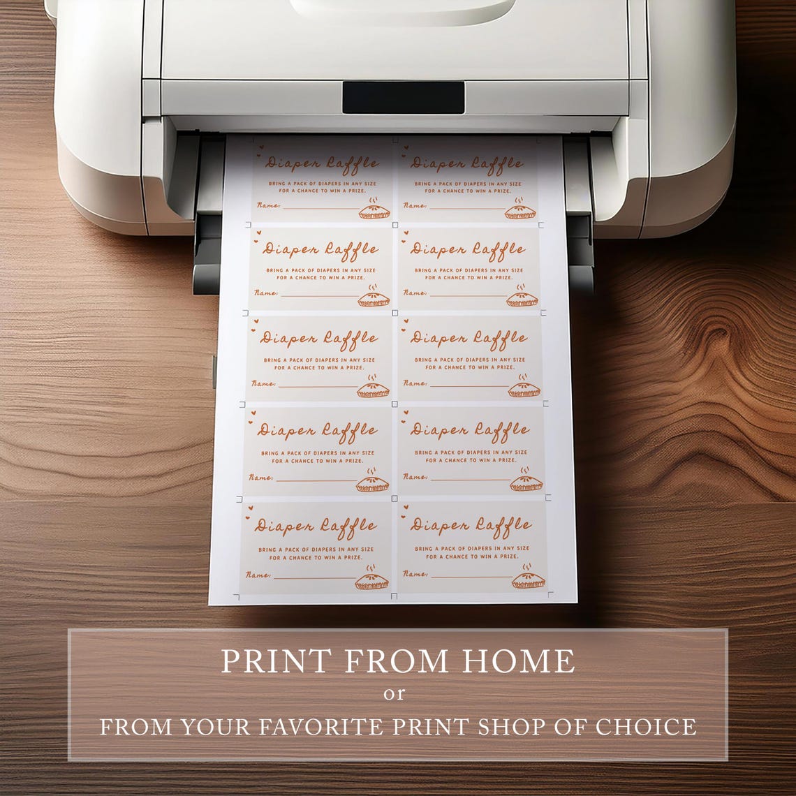 Cutie Pie Diaper Raffle Ticket Template | Editable A Little Cutie Pie ...