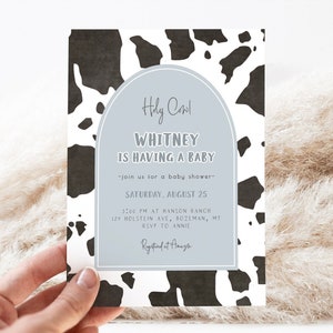 Holy Cow Baby Shower Bundle Template for Boy | Editable Holy Cow We're ...
