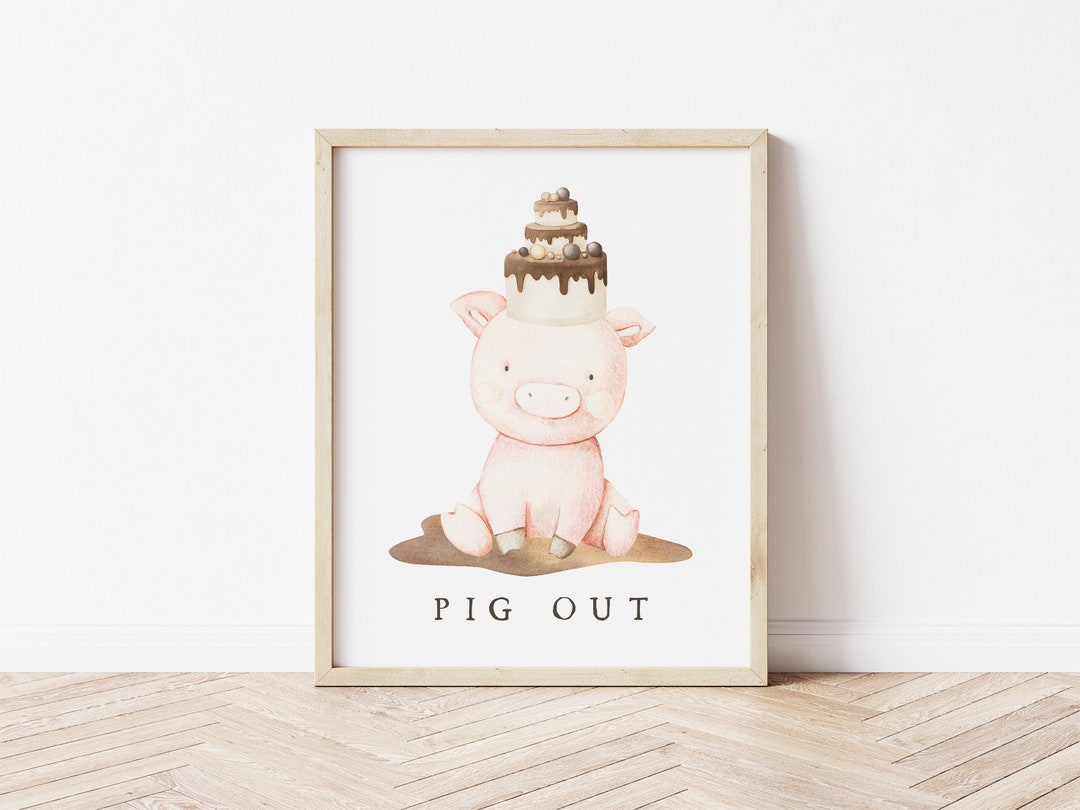 Pig Out Printable Sign | Editable Farm Birthday Party Decor | Piggy ...
