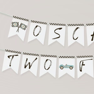 TWO Fast Banner Template | Editable Race Car 2nd Birthday Printable ...