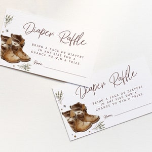 Editable Cowboy Diaper Raffle Ticket | Western Baby Diaper Shower ...