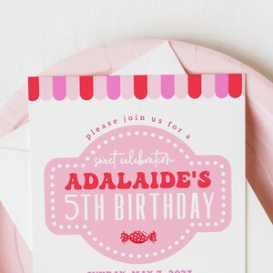 Candy Shop Birthday Invitation Template | Editable Sweet Celebration ...
