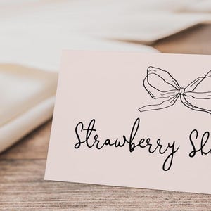 Bow Food Tent Template | Editable Coquette Hand Drawn Bow Birthday ...