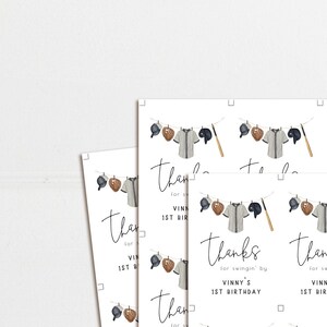 Baseball Thank You Favor Tag | Rookie Year 1st Birthday Printable Gift ...