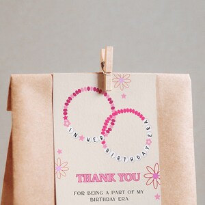 Friendship Bracelet Favor Tag Template | Editable in Her Birthday Era ...