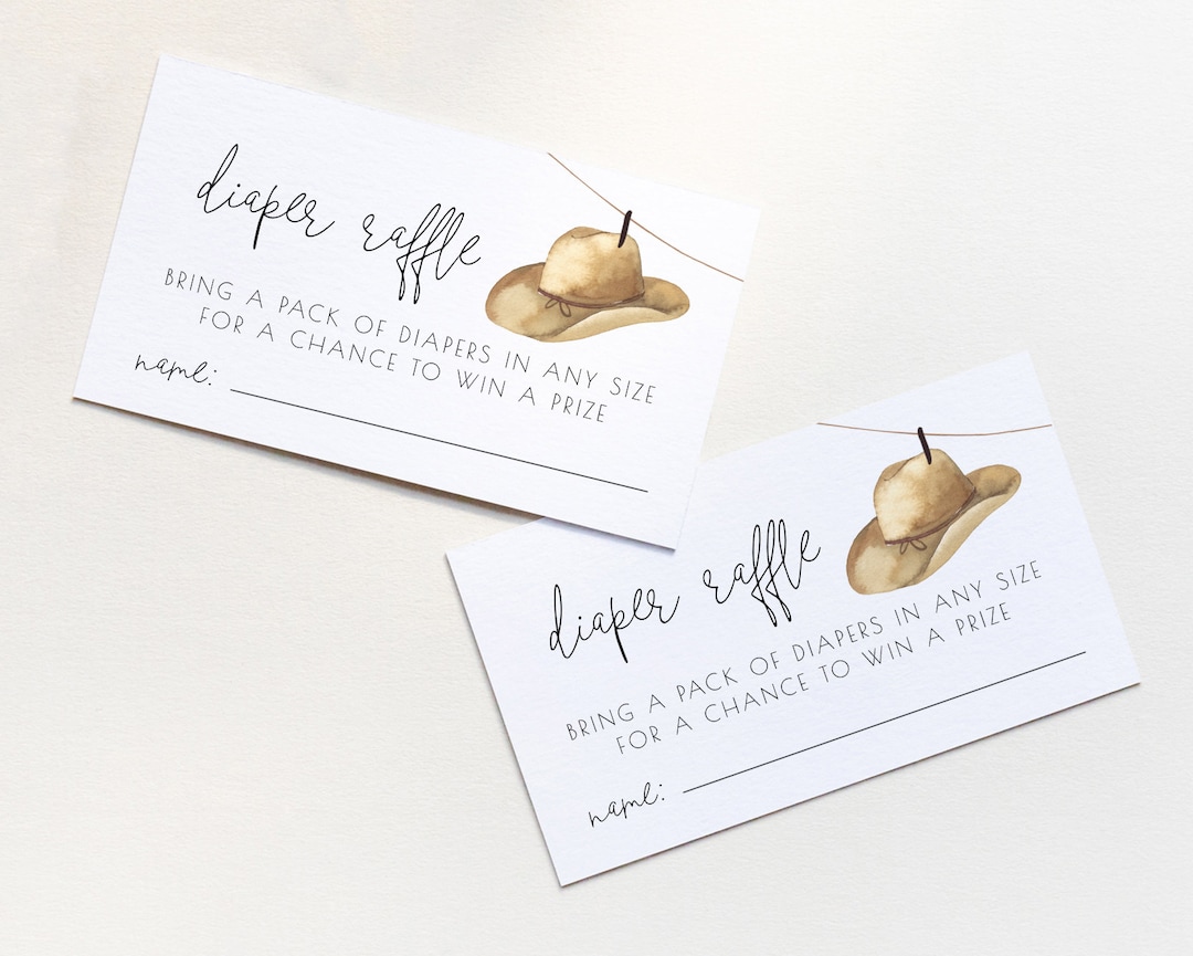 Cowboy Diaper Raffle Editable Ticket | Cowgirl Western Baby Shower ...