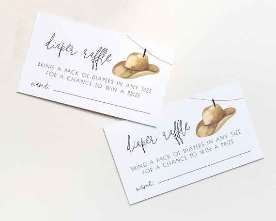 Western Girl Diaper Raffle Templates Cowboy Diapers And Wipes Raffle