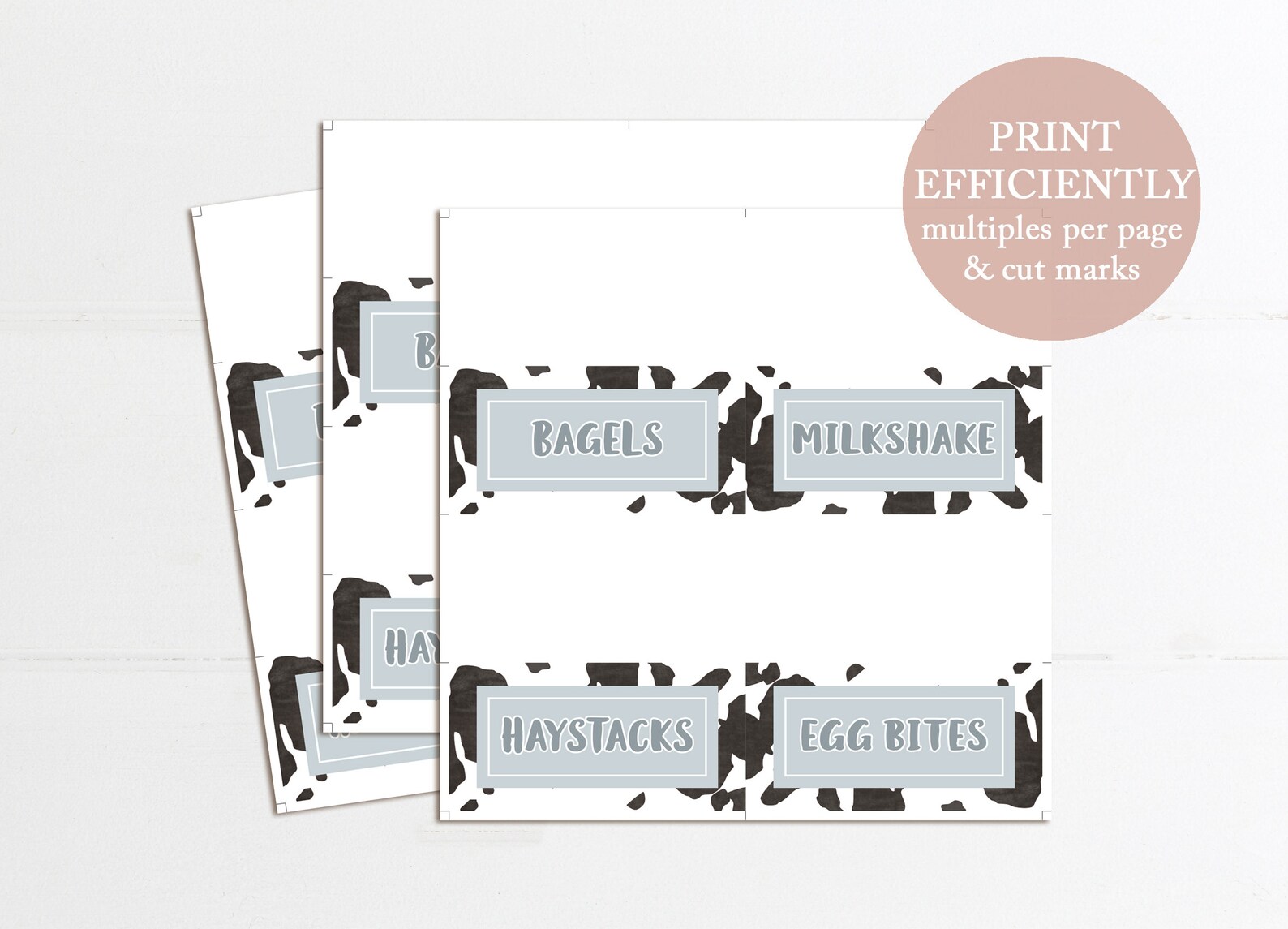 Holy Cow Food Tent Template Editable Holy Cow I'm ONE Boy 1st Birthday ...