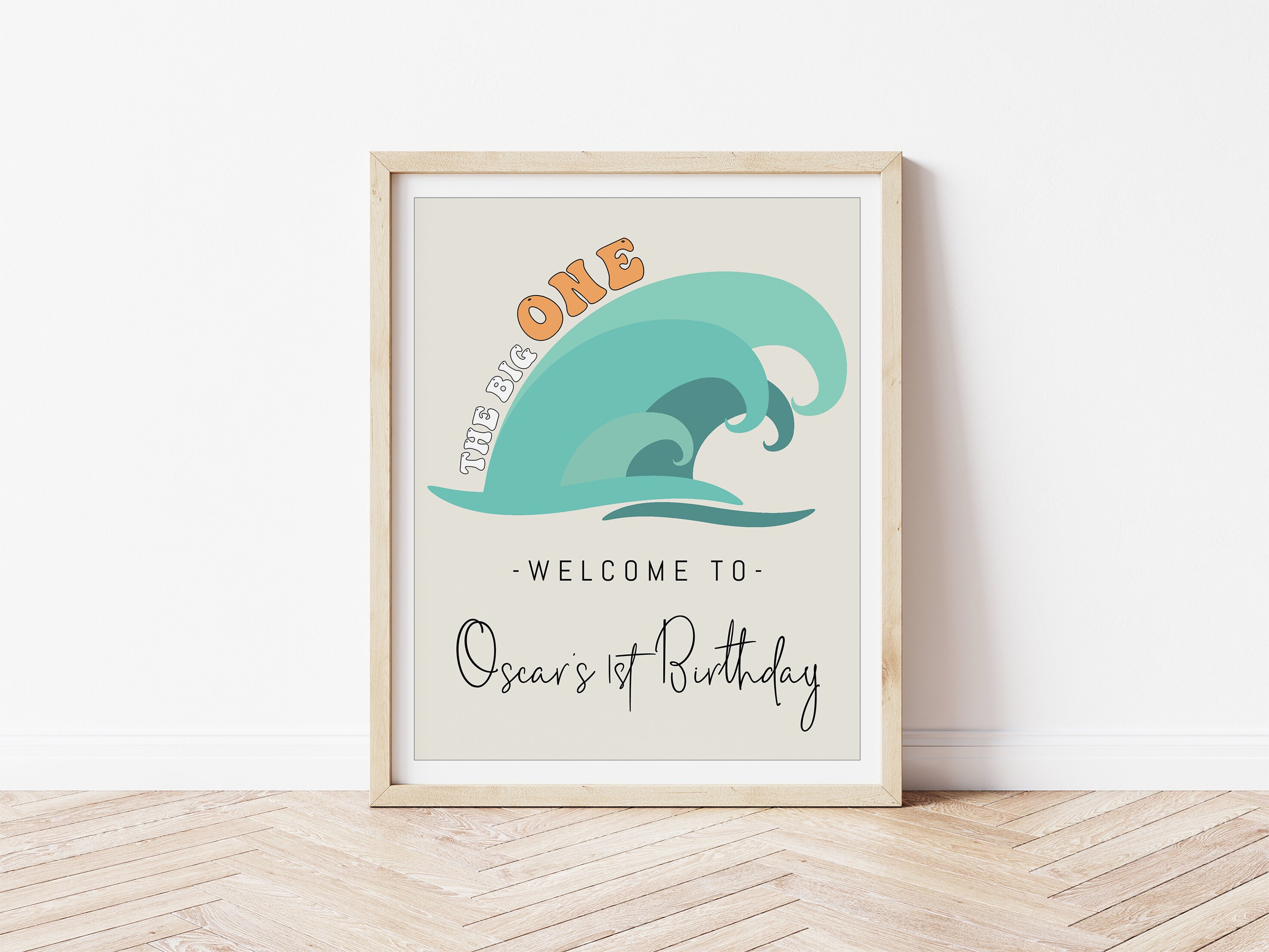 Surf 1st Birthday Welcome Sign Template | the Big ONE First Birthday ...
