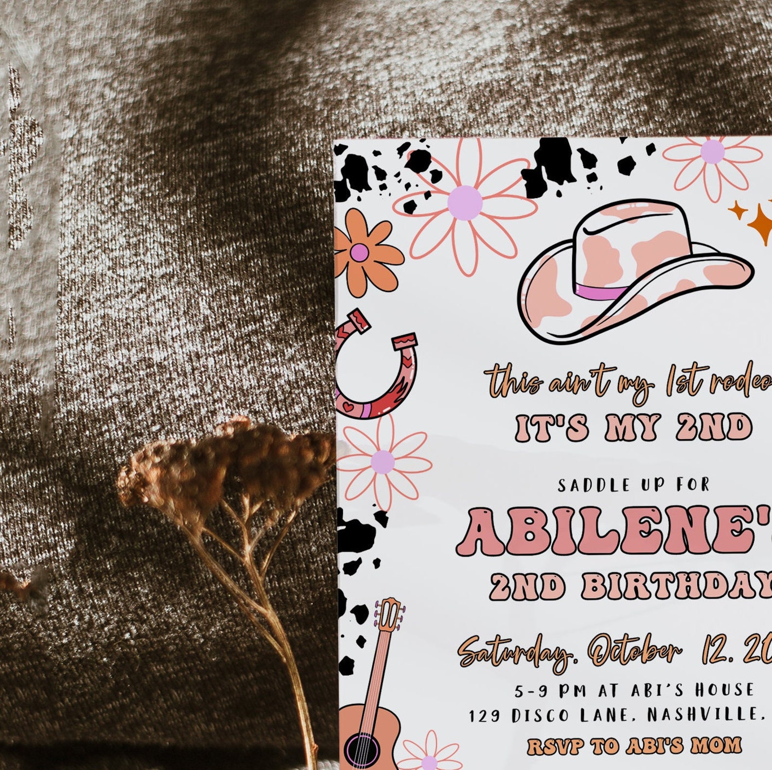 2nd Rodeo Birthday Invitation Our Little Cowgirl is Two Wild - Etsy