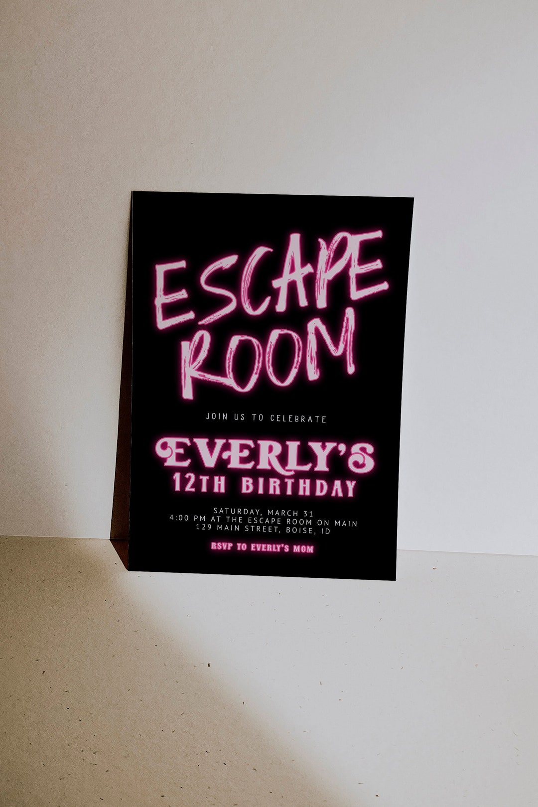 Editable Escape Room Birthday Party Invitation Template | Girl Escape ...