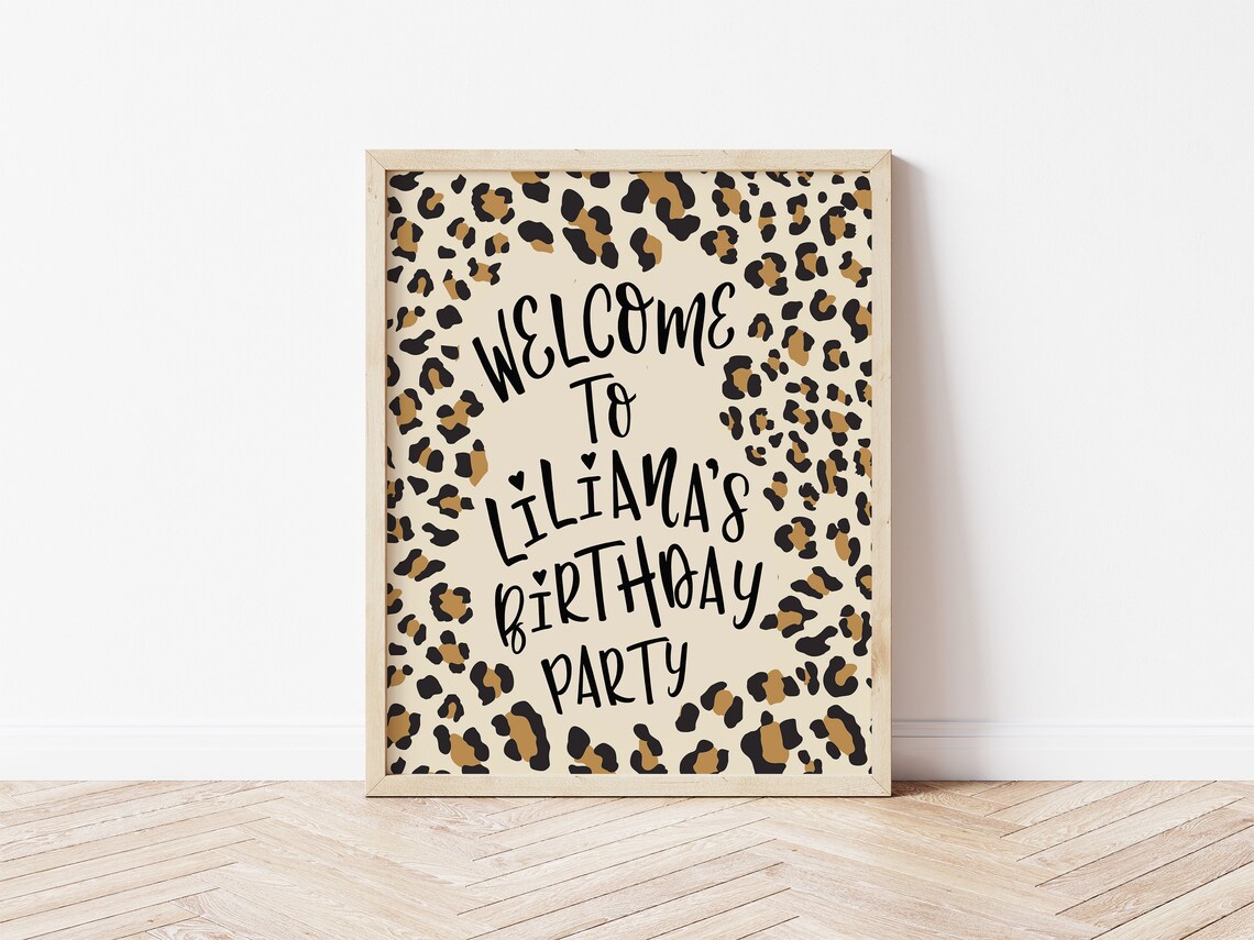 Wild One Welcome Sign Template Leopard Two Wild Birthday - Etsy
