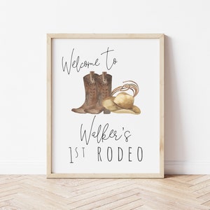 1st Rodeo Birthday Welcome Sign Template | Cowboy First Birthday Party ...