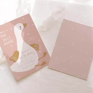 One Silly Goose Girl Birthday Invitation -editable Template | DIY ONE ...