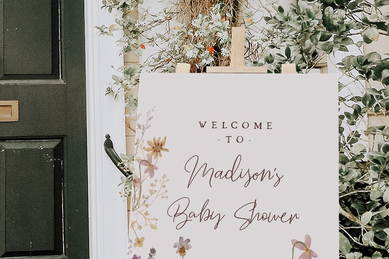 Wildflower Welcome Sign Template Editable Wildflower Baby - Etsy