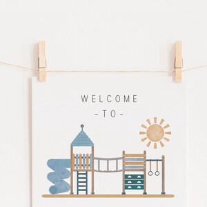 Playground Birthday Editable Welcome Sign | Outdoor Park Boy Birthday ...
