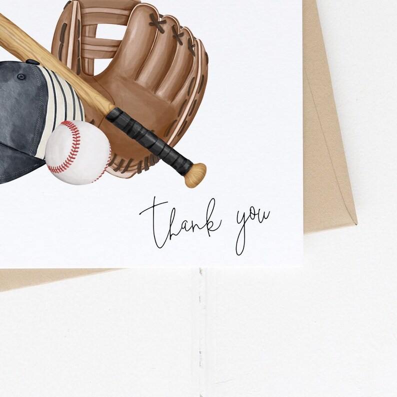 Baseball Thank You Card Template All Star Rookie Year - Etsy