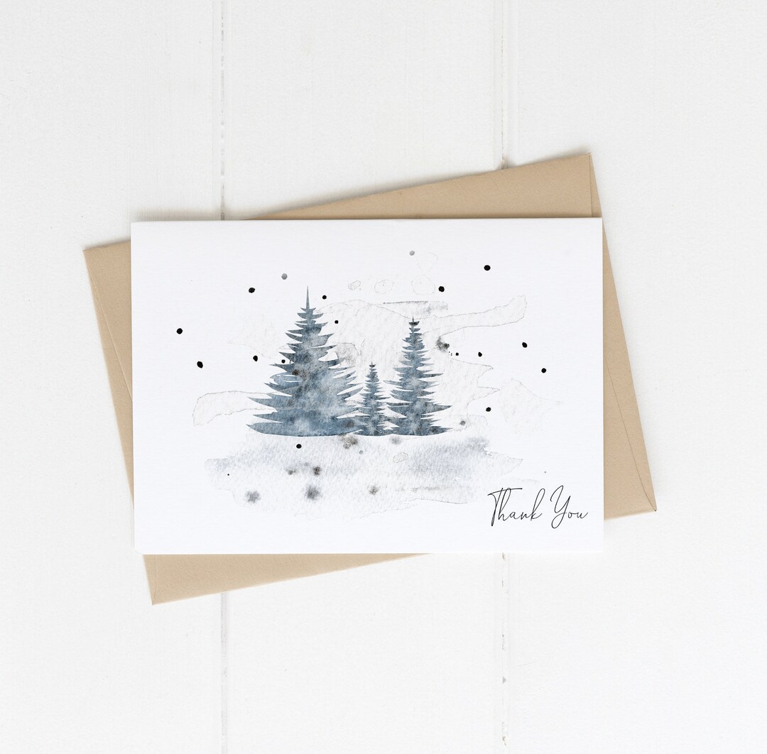 Winter Thank You Printable Card Template Baby It's Cold - Etsy