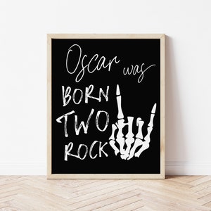 Born TWO Rock Welcome Sign Template Editable Rock N Roll 2nd Birthday ...