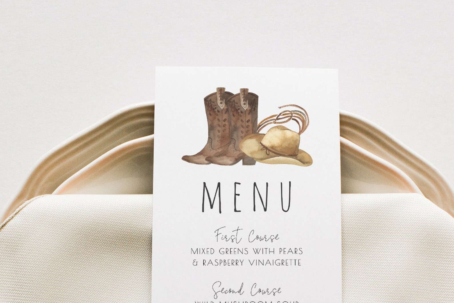Rodeo Menu Template Editable Cowboy Western Baby Shower Menu S229 S227 ...
