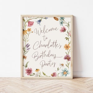Wildflower Birthday Welcome Sign | Our Little Wildflower is One 1st ...