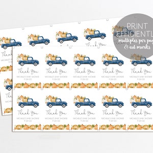 Pumpkin Truck Thank You Favor Tag Little Pumpkin Baby Shower | Etsy