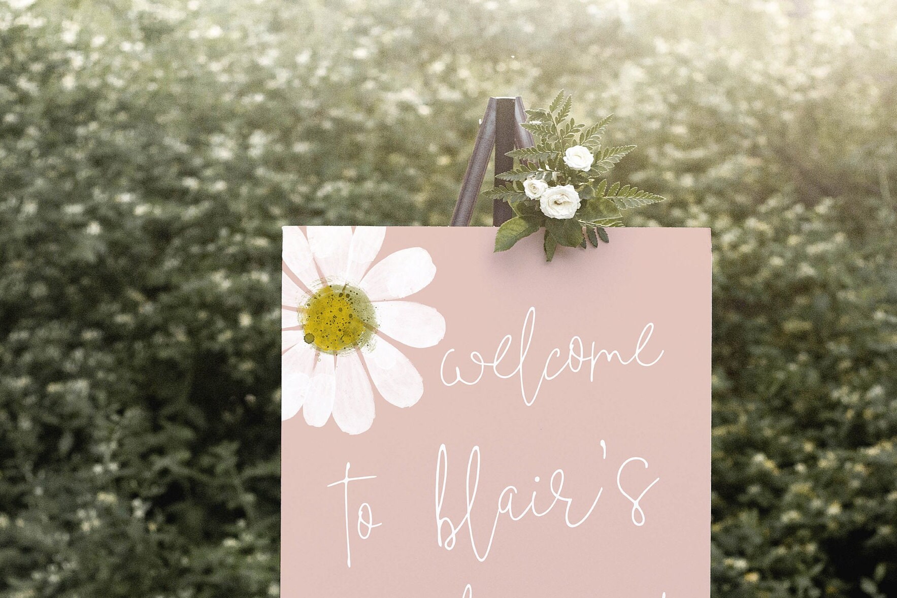 Daisy Welcome Sign Template Pink Daisy Birthday Party | Etsy