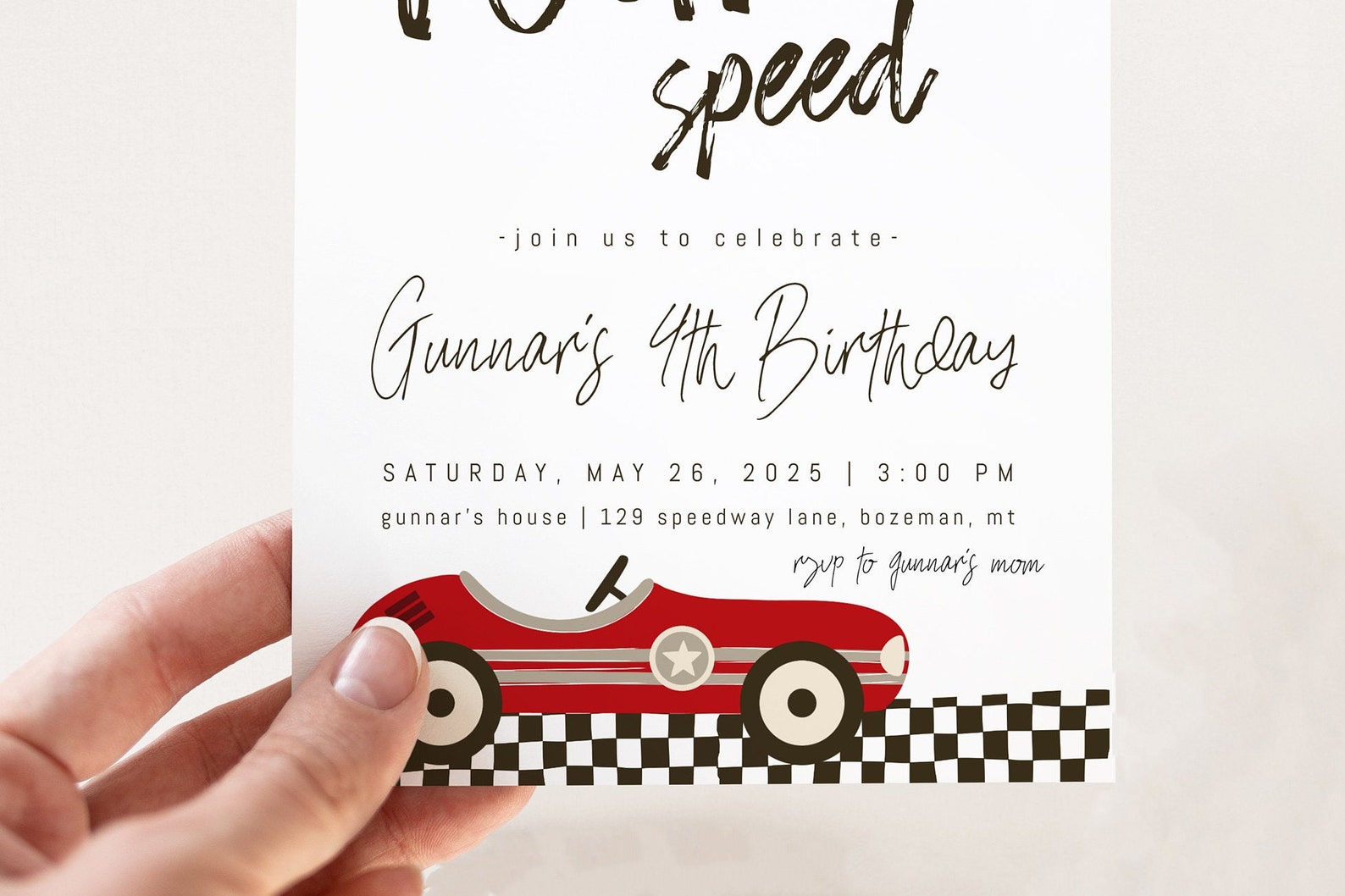 Need FOUR Speed Birthday Invitation Template Editable Red - Etsy