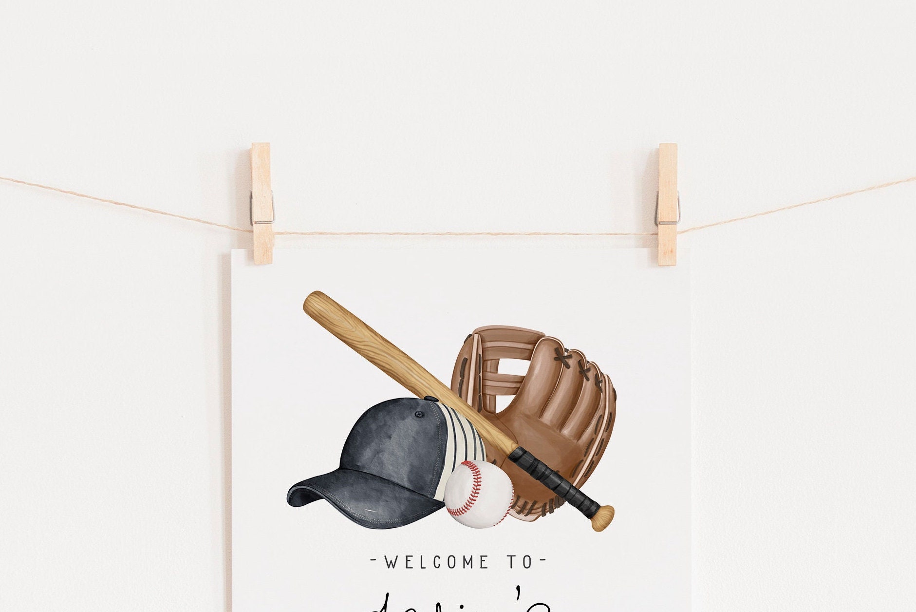 Baseball Birthday Welcome Sign Allstar Birthday Party Decor - Etsy