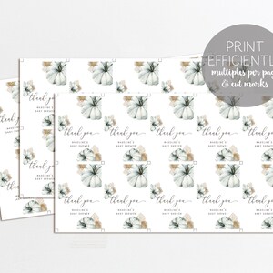 Pumpkin Thank You Favor Tag Template Little Pumpkin Boy Baby Shower ...