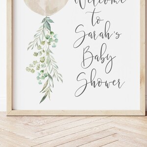 Beige Balloon Baby Shower Welcome Sign Ready to Pop Gender Neutral Tan ...