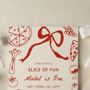 Pizza 1st Birthday Invitation Template - Editable Slice of Fun Pizza ...