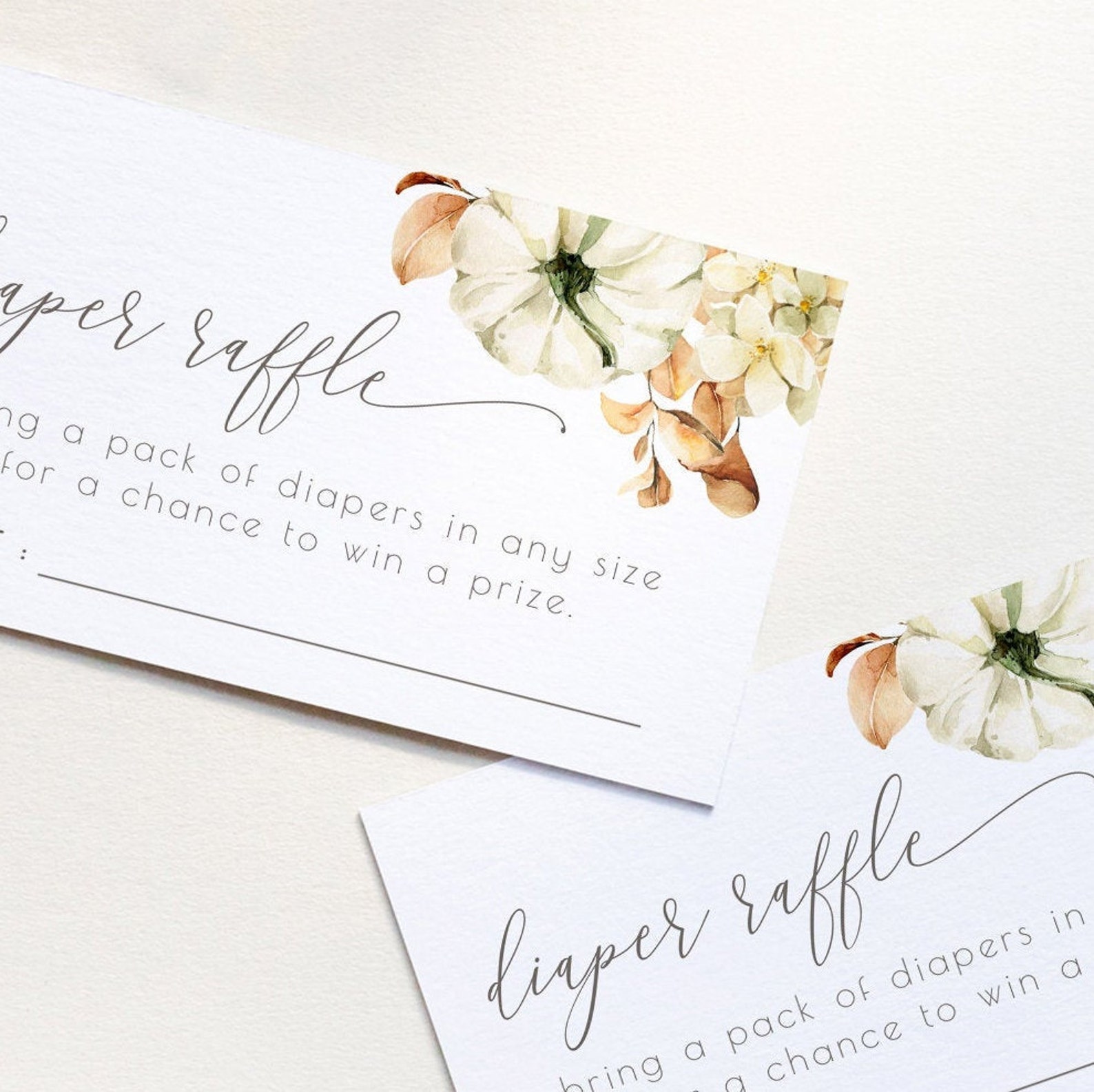 Pumpkin Diaper Raffle Ticket Fall Baby Shower Printable | Etsy