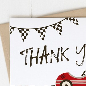 Race Car Thank You Card Template | Editable TWO Fast 2nd Birthday Party ...