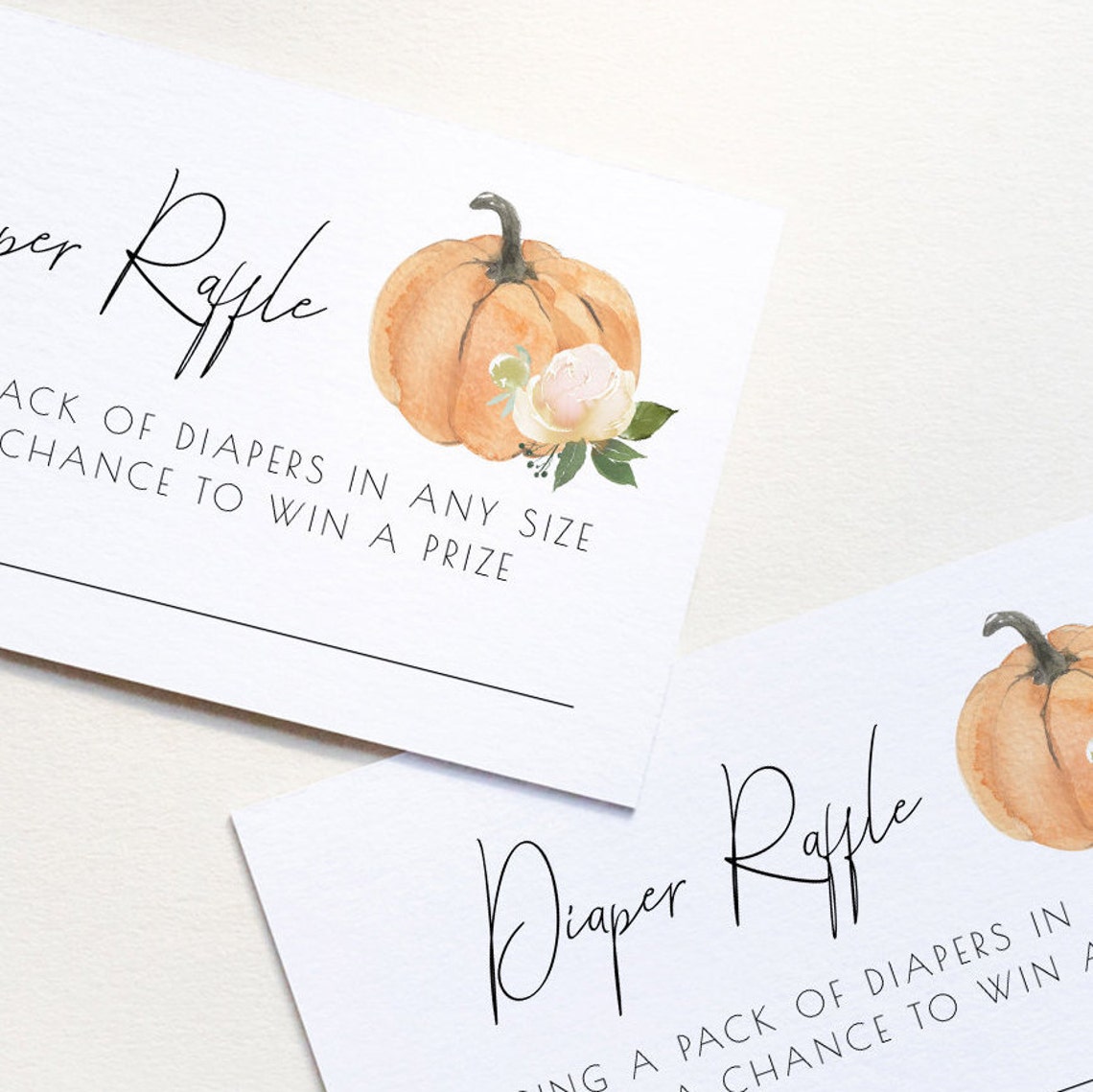 Pumpkin Diaper Raffle Ticket Little Pumpkin Baby Shower | Etsy