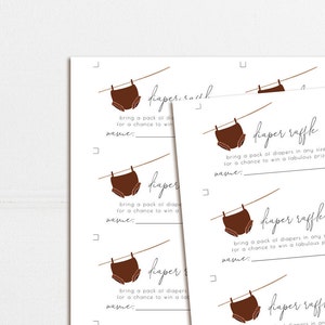 Boho Clothesline Diaper Raffle Ticket Girl Baby Shower - Etsy