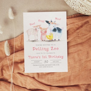 Farm Girl Birthday Invitation | Petting Zoo Birthday Invite Editable ...