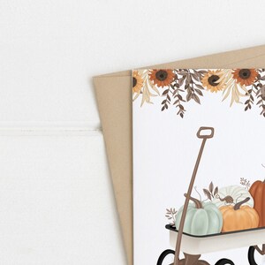 Pumpkin Thank You Card Template Little Pumpkin Wagon Baby - Etsy