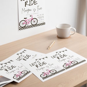 Bicycle Birthday Invitation Template for Girl | Editable Pink Bike Let ...