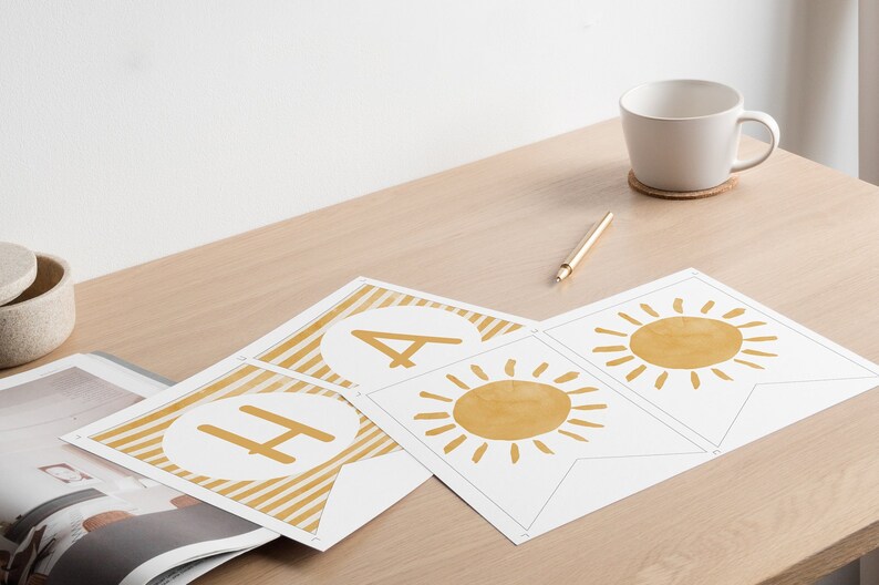 Sun Happy Birthday Banner Template Editable Sunshine 1st - Etsy