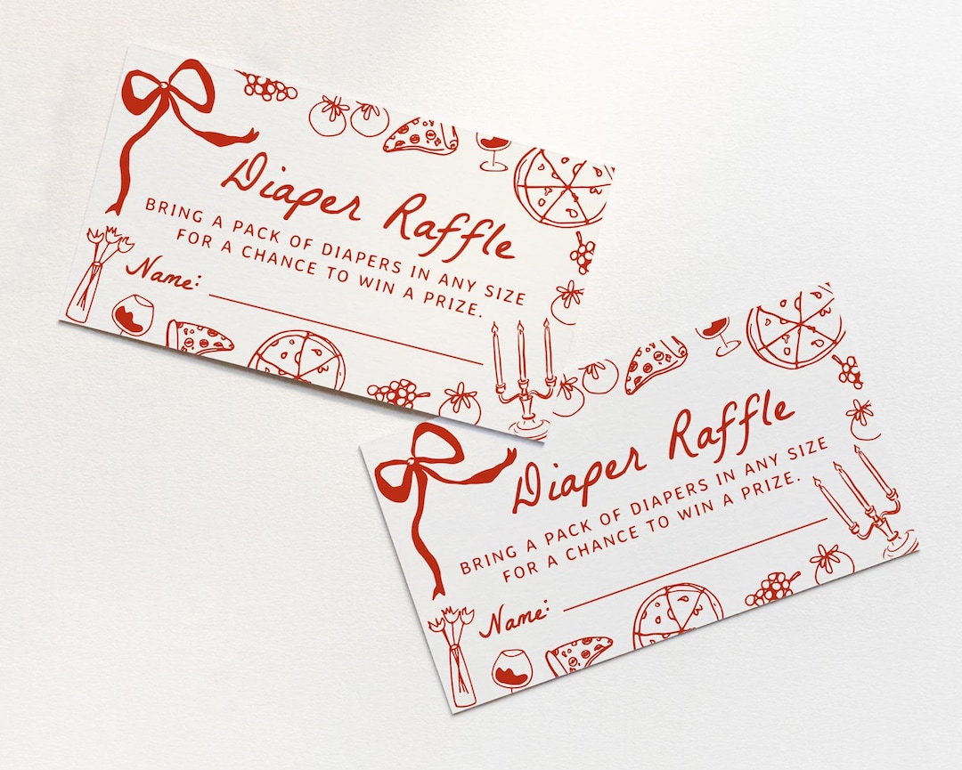 Pizza Diaper Raffle Ticket Editable Template for Slice Slice Baby ...