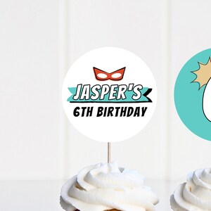 Superhero Cupcake Toppers Editable Template | Printable Hero Cupcake ...