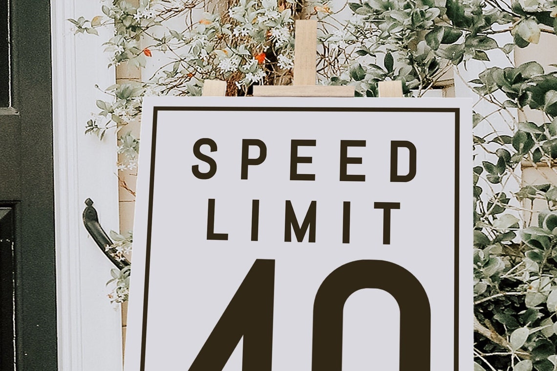 Speed Limit 40 Sign Template | 40th Birthday Party Sign | Speed Limit ...