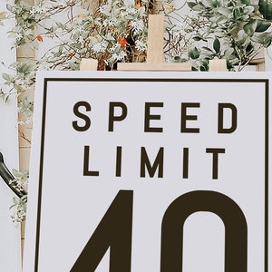 Speed Limit 40 Sign Template | 40th Birthday Party Sign | Speed Limit ...