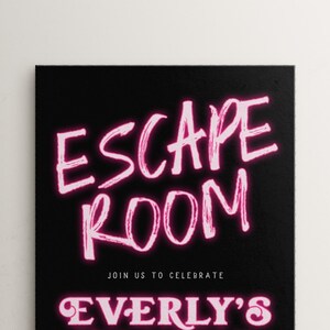 Editable Escape Room Birthday Party Invitation Template | Girl Escape ...